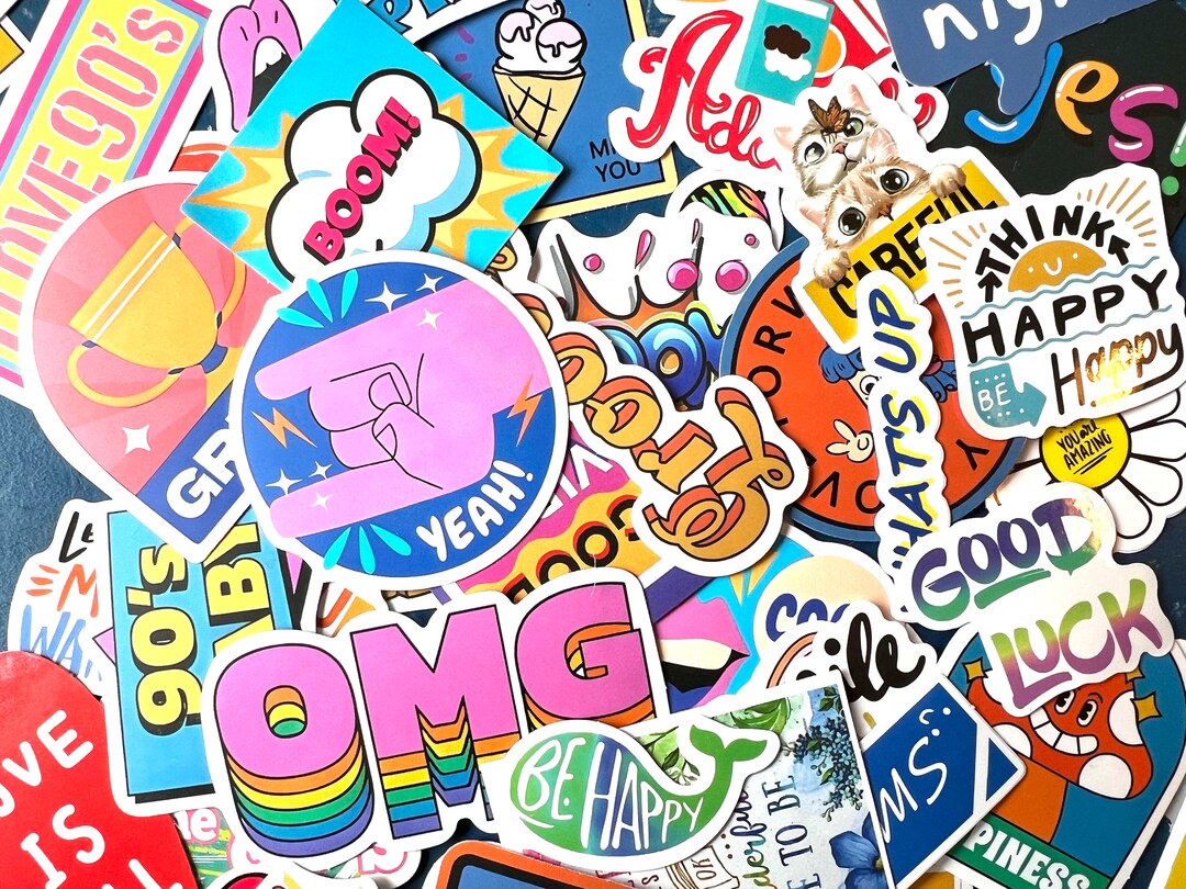 40 Words & Sayings Stickers for Your Water Bottle, Laptop, Locker, or ...