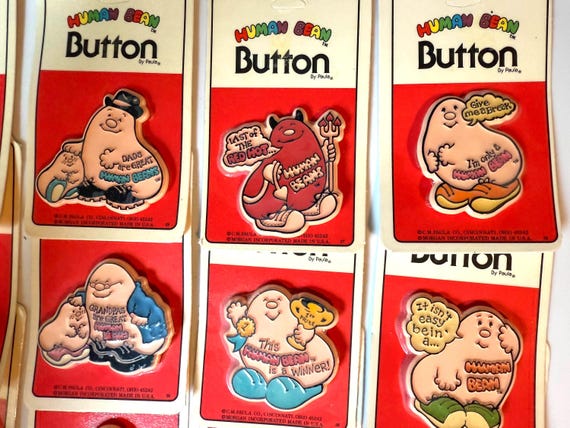 Vintage 1980s Human Bean Pins by Paula, Dad, Mom, Gra… - Gem