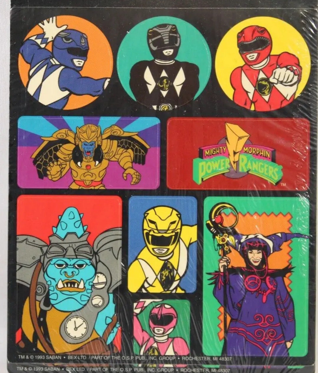 Vintage 1993 Mighty Morphin Power Rangers Sticker Sheet, Saban - Etsy
