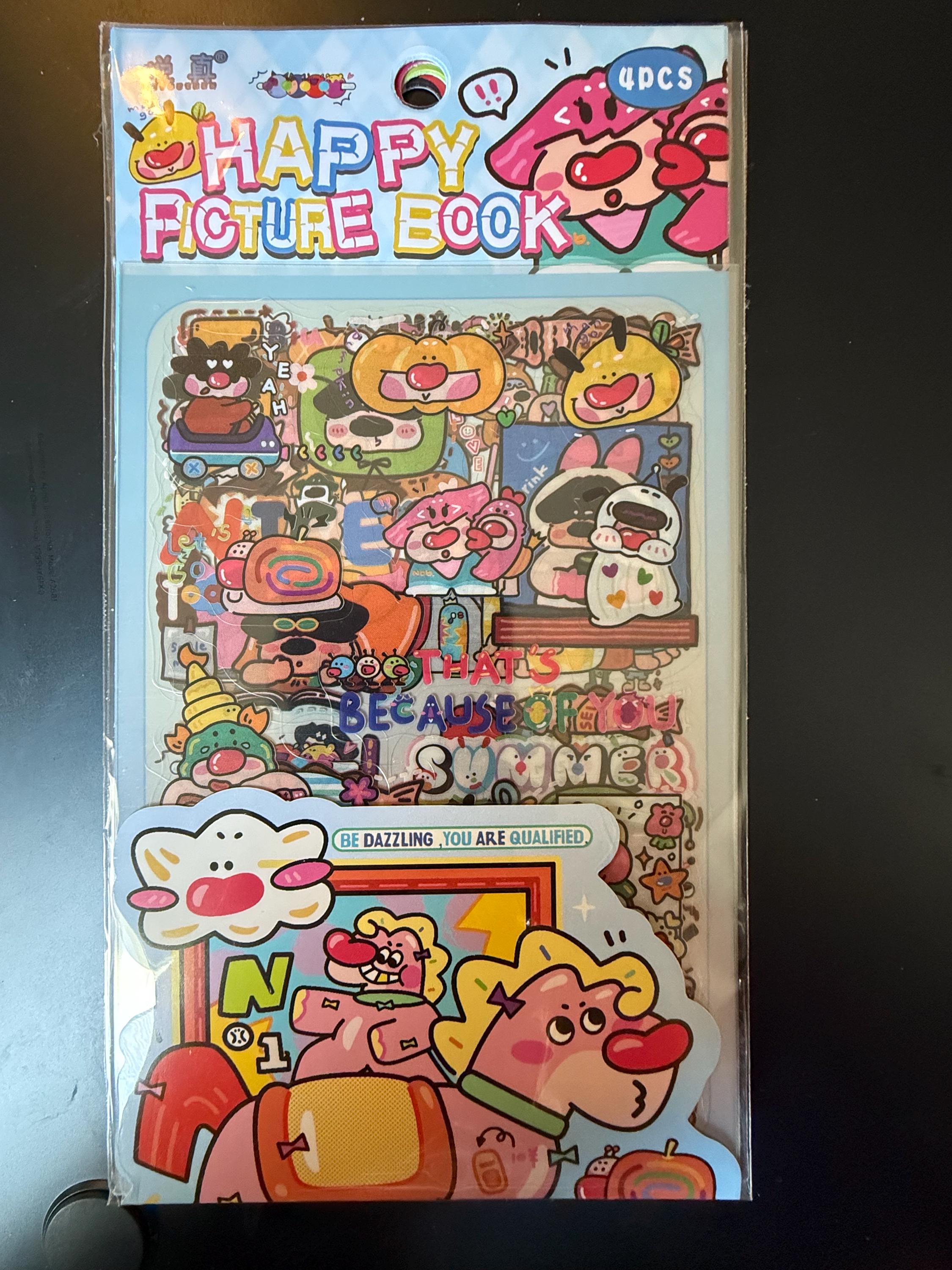 Colorful Cartoons Sticker Pack (4 Sheets); Your Choice - Etsy