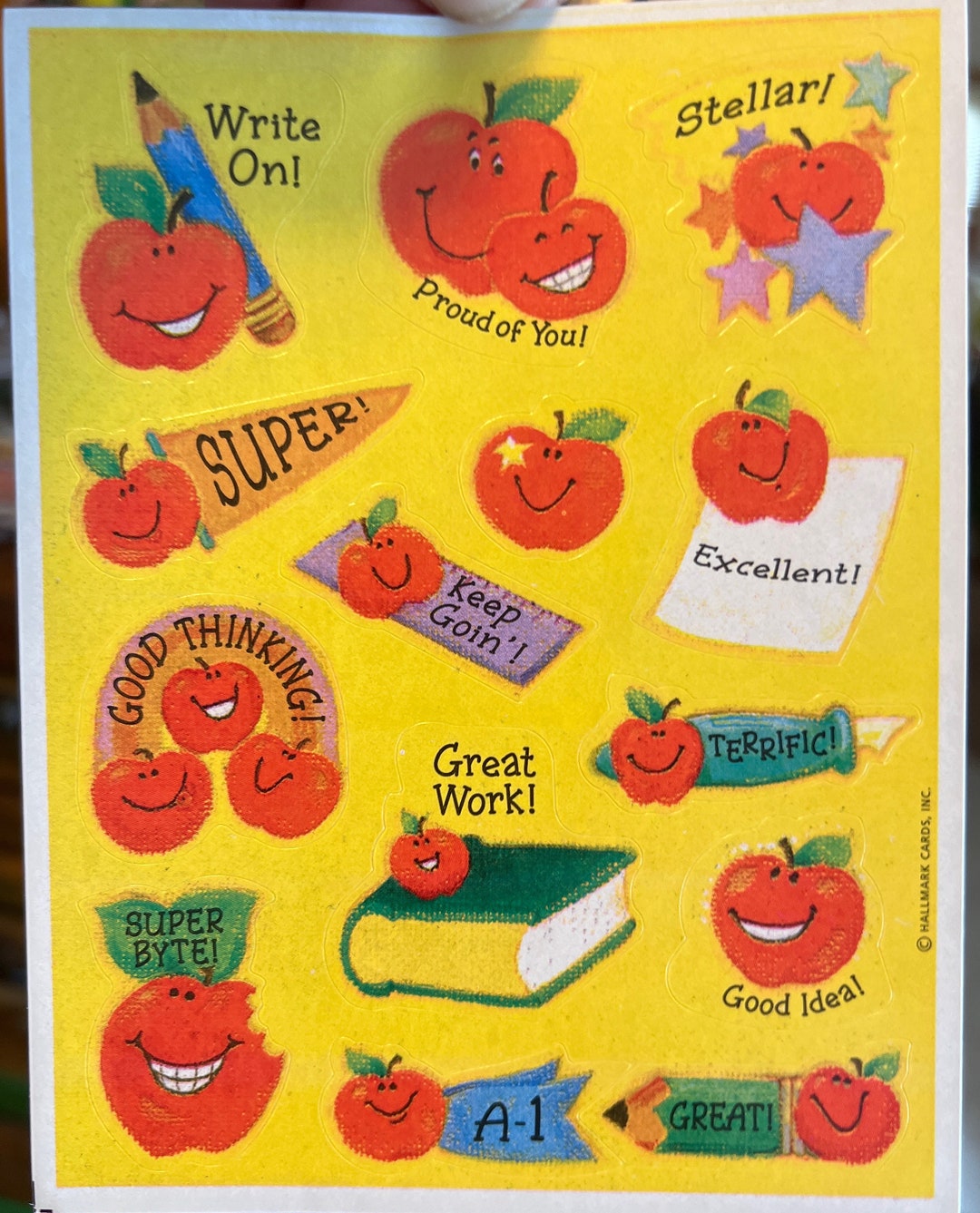 Vintage 80s School Teacher Compliment Achievement Sticker Sheet ...