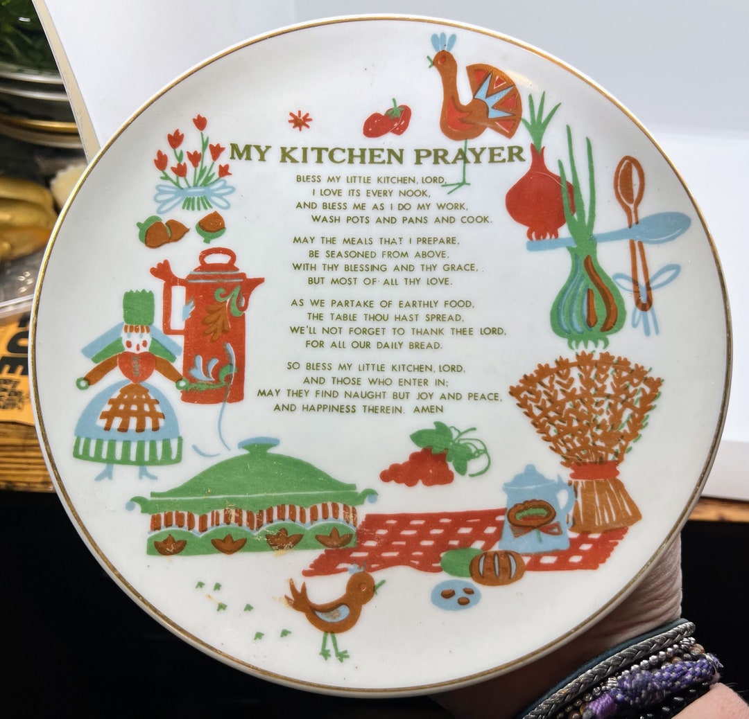 Vintage 70s Kitchen Prayer Plate by Napcoware, Made in Japan - Etsy