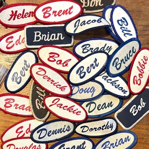 Vintage 1970s Name Patches, Oval, Fabric - Etsy