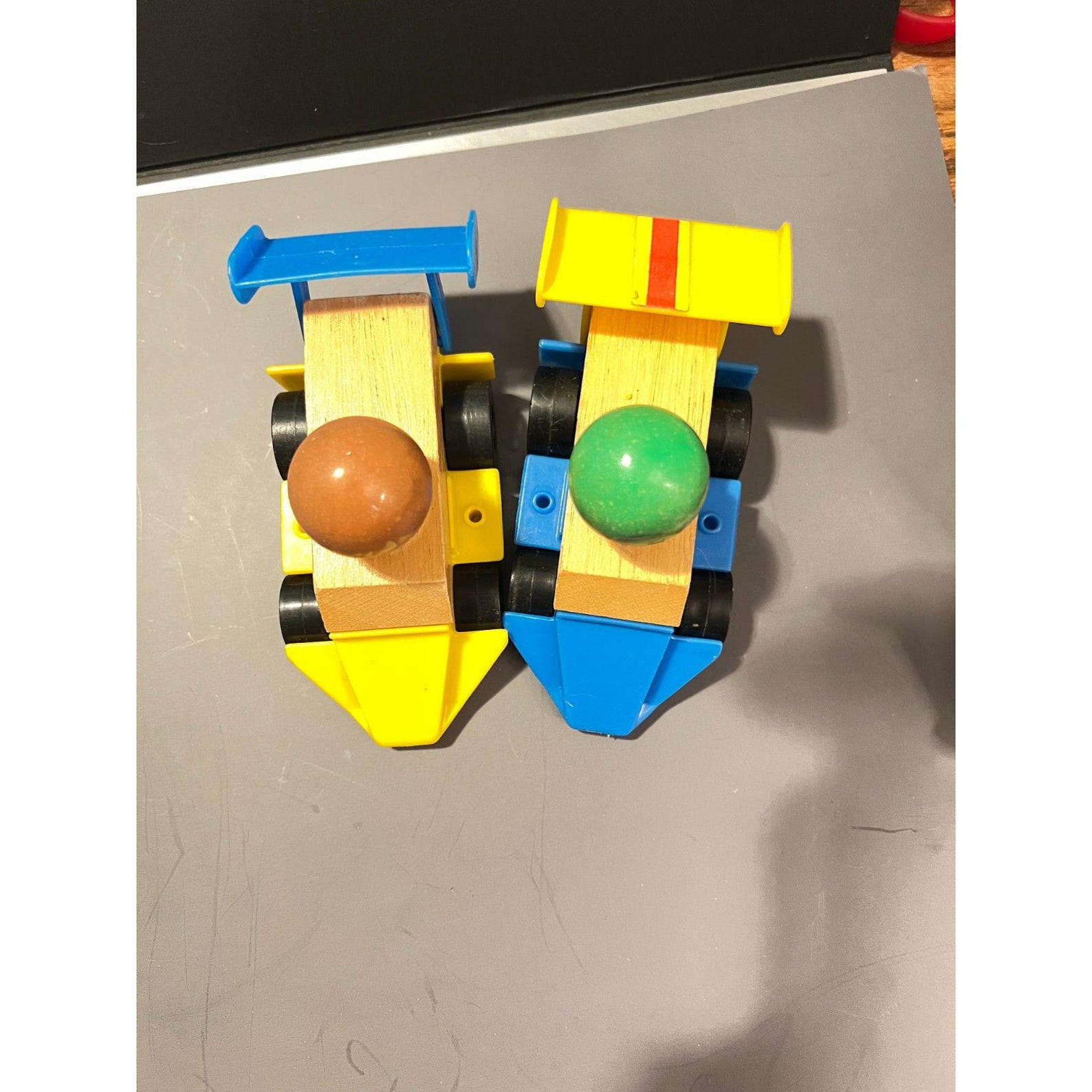 2 Vintage 1974 Mattel Putt Putt Speedway Toy Cars With Wooden People ...