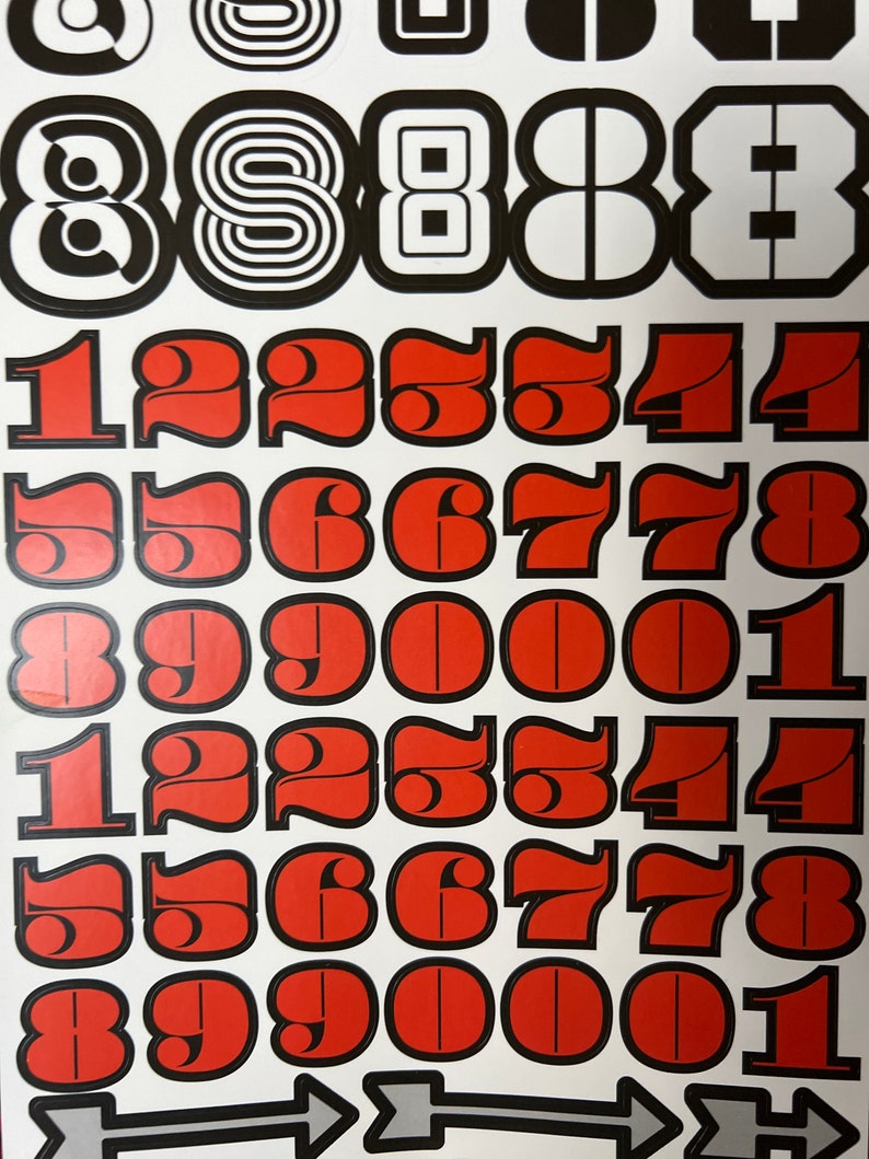 Letter & Number Sticker Grab Bag. Different Styles and Colors. Graphic ...