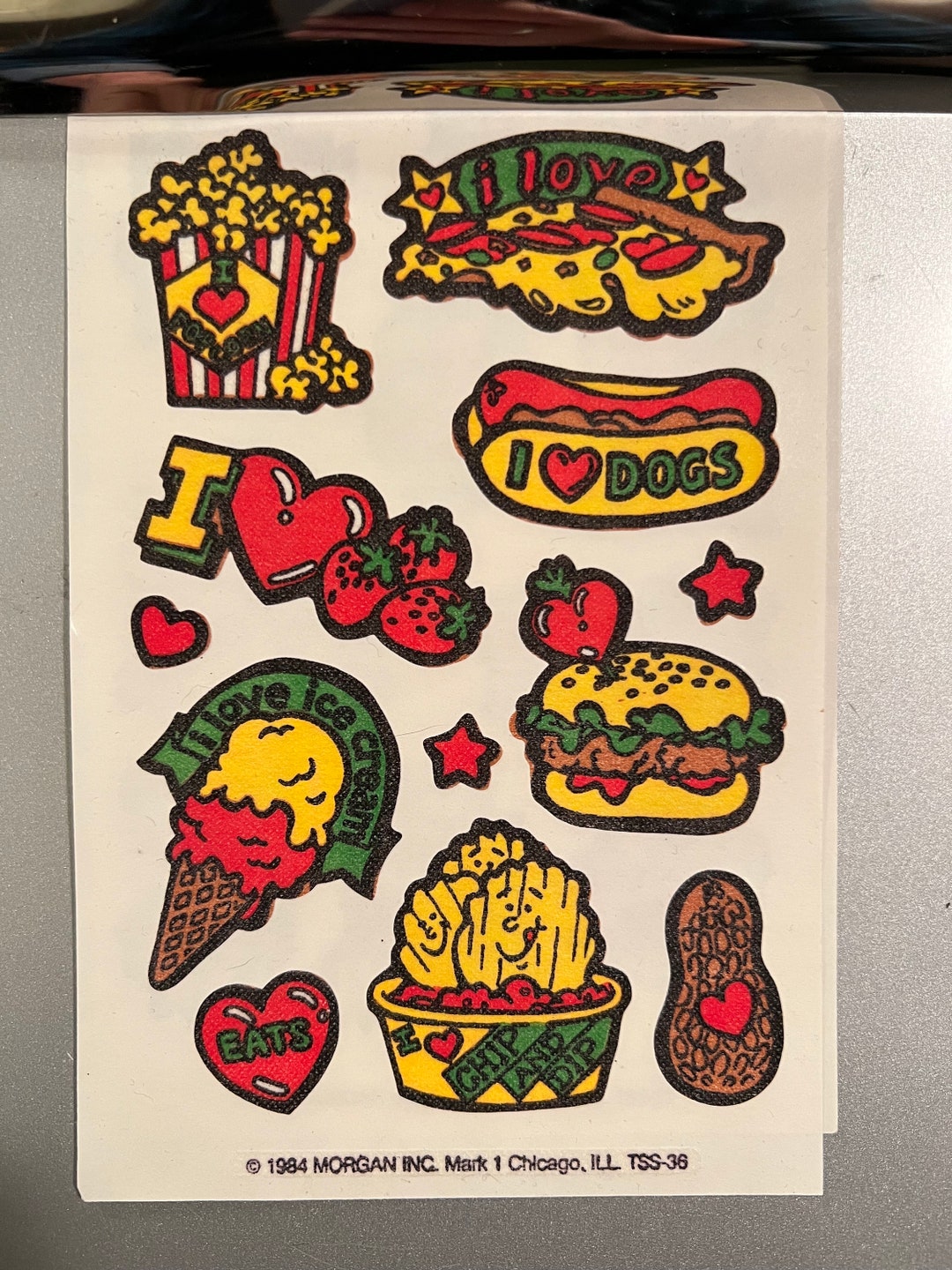 Vintage 1980s Scratch and Sniff Food Tattoo Sticker Sheet, Mark 1 - Etsy