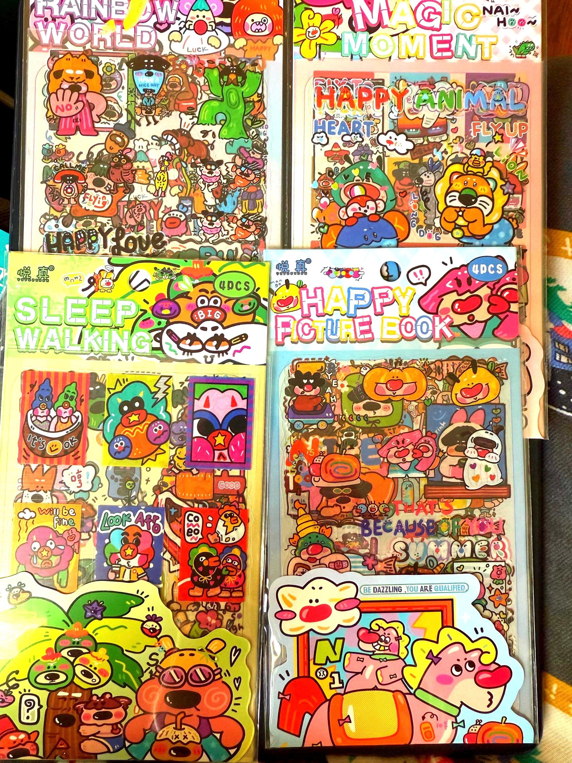 Colorful Cartoons Sticker Pack (4 Sheets); Your Choice - Etsy