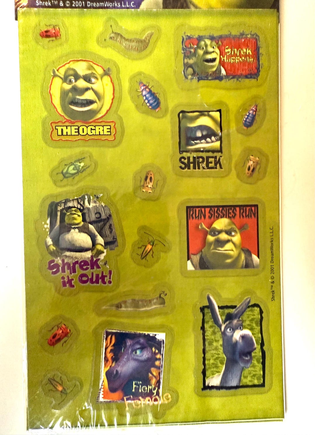 Vintage 2001 Shrek Sticker Sheet, Dreamworks - Etsy
