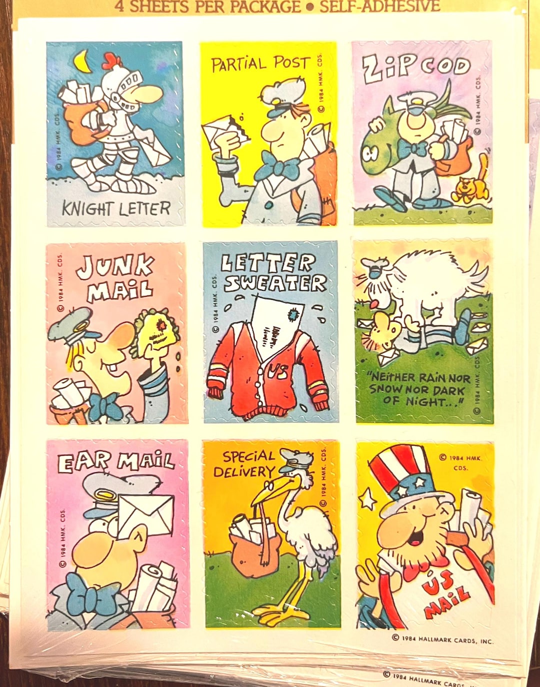 Vintage 1984 Cartoon Joke Stamp Stickers Sheets. One Sheet. in Great ...