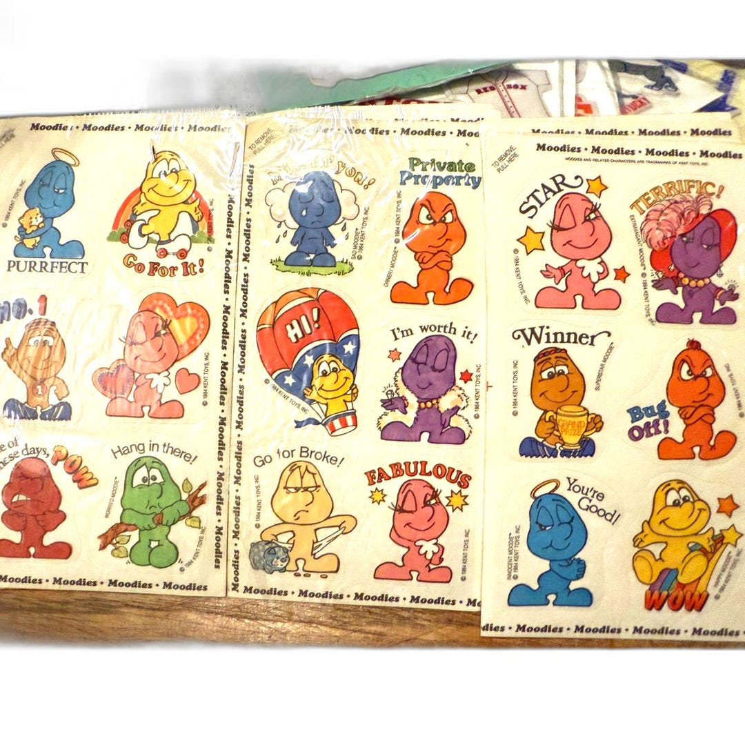 Vintage 1980s Moodies Stickers Sheet; Your Choice - Etsy