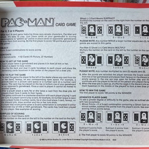 Vintage 1982 Pac-man Card Game Board Game. Complete! Milton Bradley ...