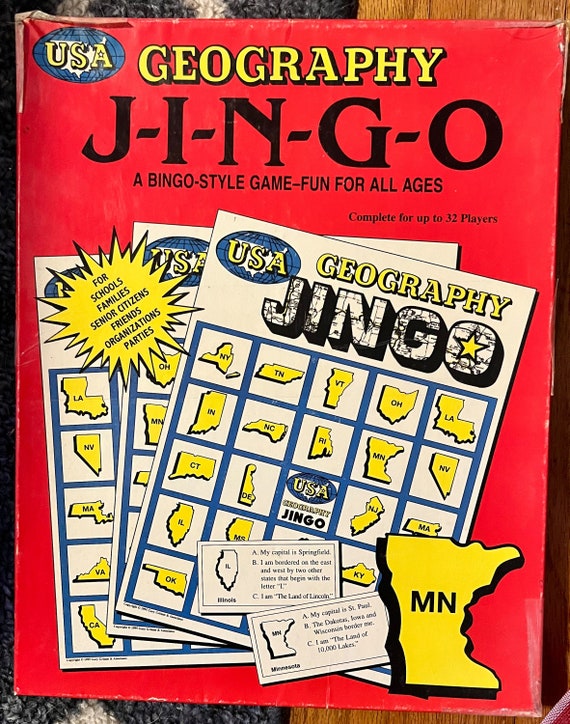 USA Geography Jingo. A Game Like Bingo Except You Answer - Etsy