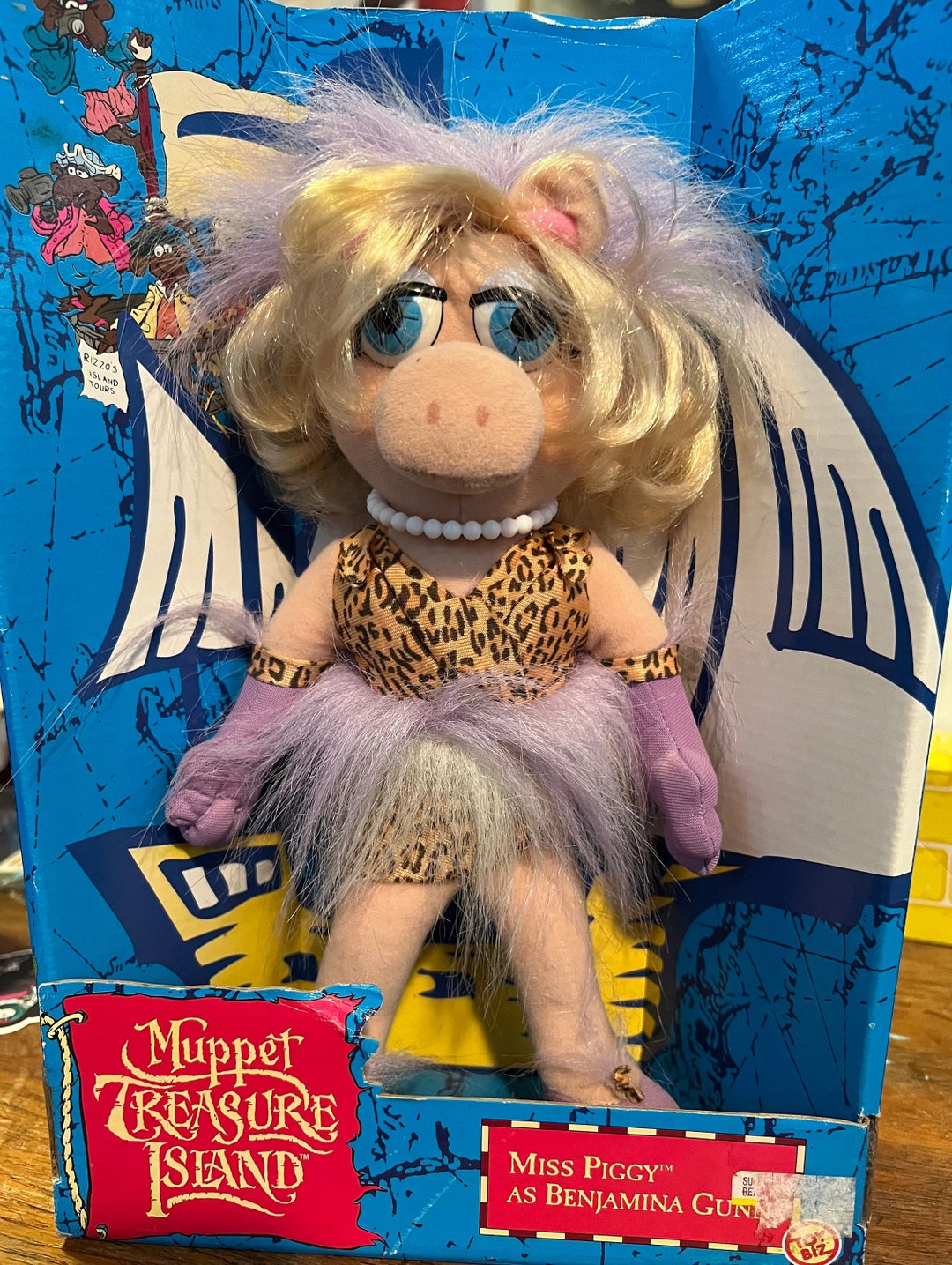 Vintage Miss Piggy Plushie Doll, Muppet Treasure Island, Benjamina Gunn ...