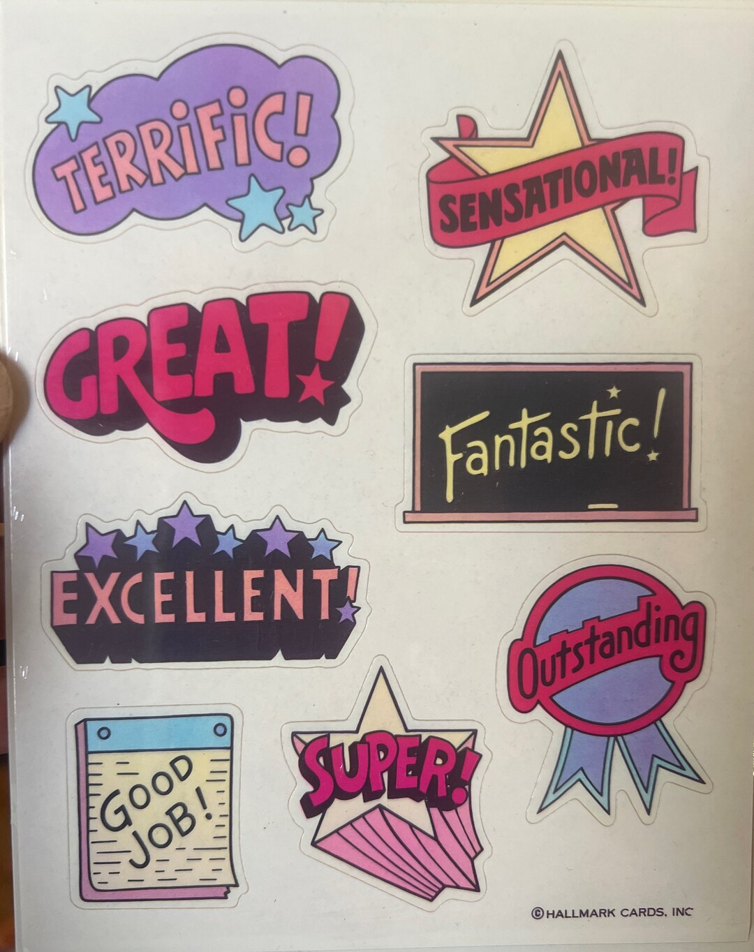 Vintage 80s Hallmark Good Job Praise Sticker Sheet - Etsy