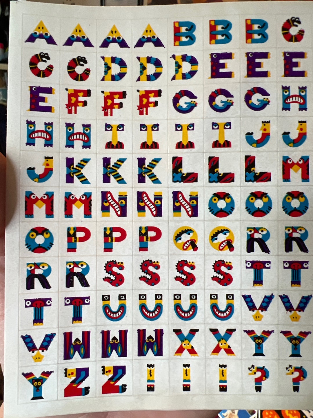 Vintage 80s/90s Animal Alphabet Letter Sticker Sheet. Hallmark - Etsy
