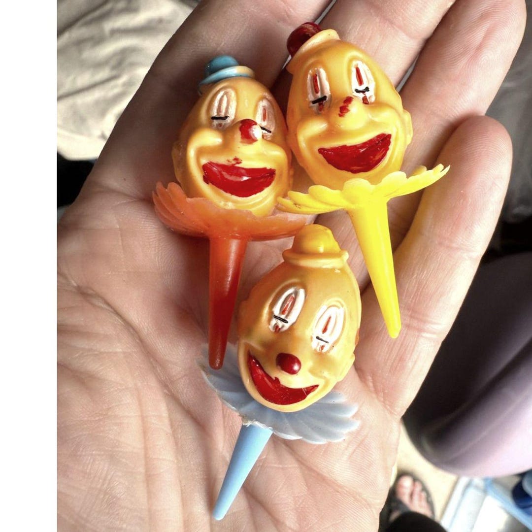 3 Vintage 1960s Clown Cake or Cupcake Toppers, Wilton - Etsy