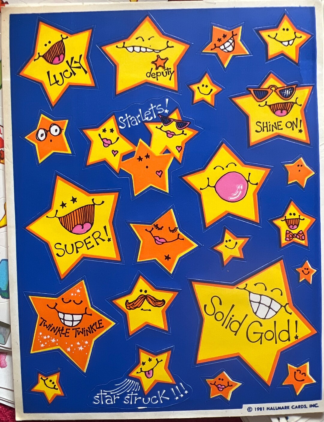 Vintage 1981 Super Star Sticker Sheet. Hallmark - Etsy