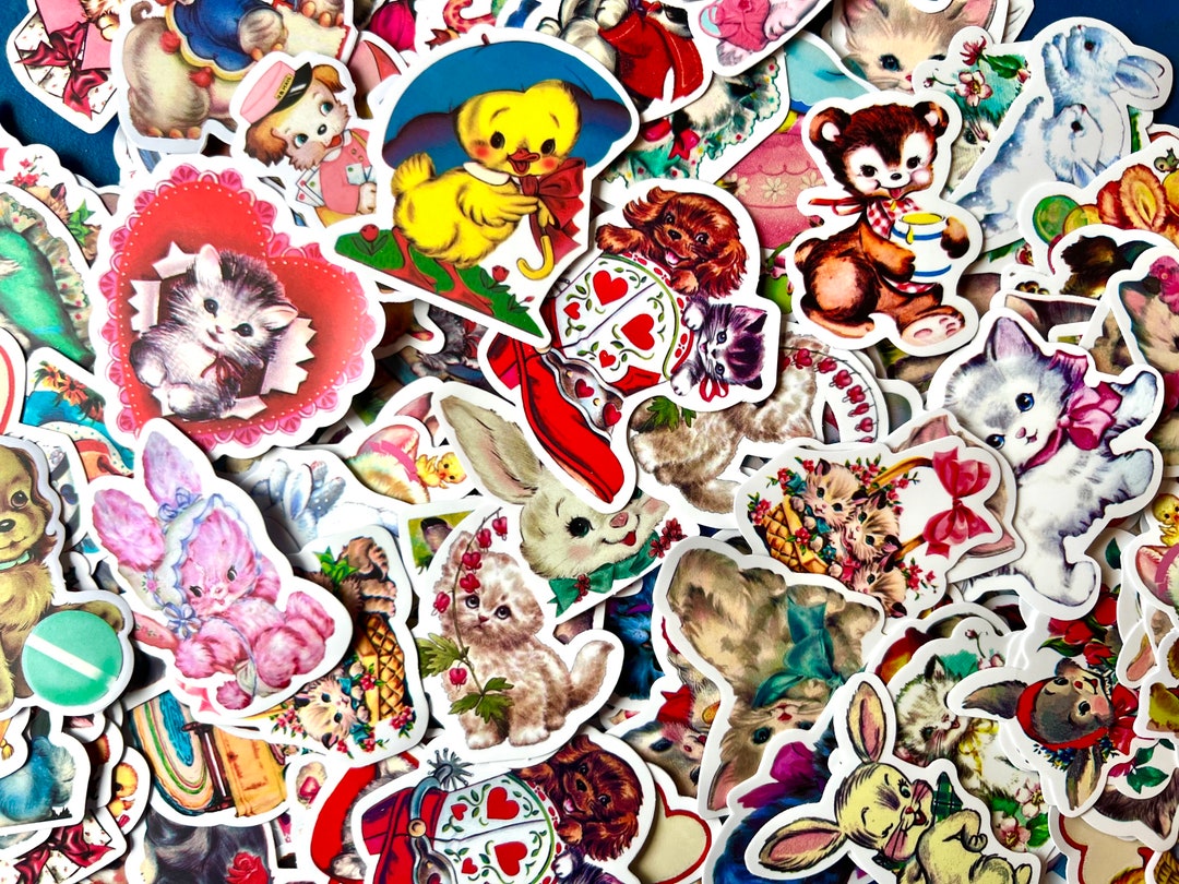 30 Cute Fluffy Animal Stickers for Your Water Bottle, Laptop, Locker ...