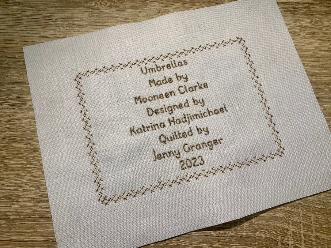Cross Stitch Border Quilt Label, Personalised, Handmade, Patchwork ...