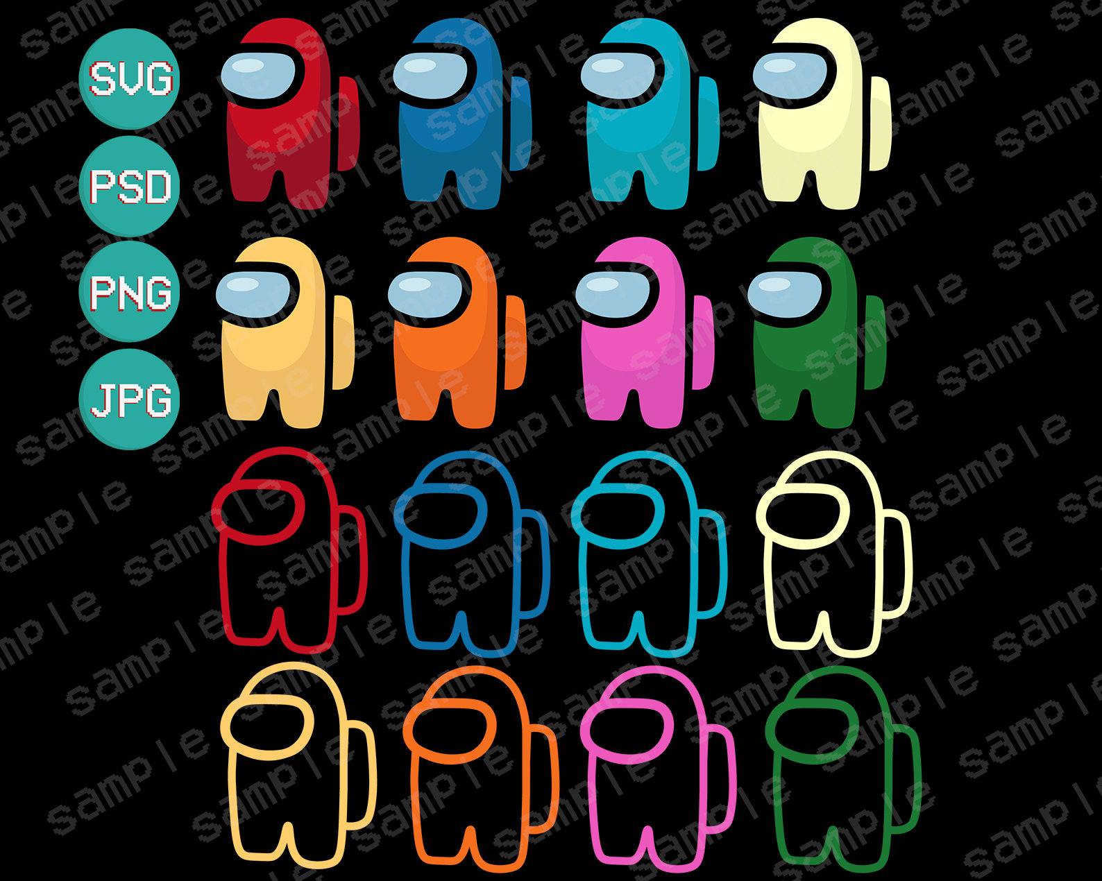 Among Us Imposter Svg/Png/Jpg/Psd Game Impostor Includes 8 | Etsy