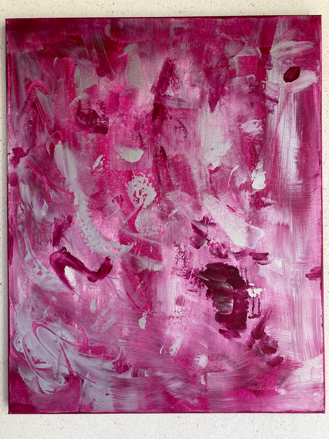 Magenta Silver Abstract Art - Etsy