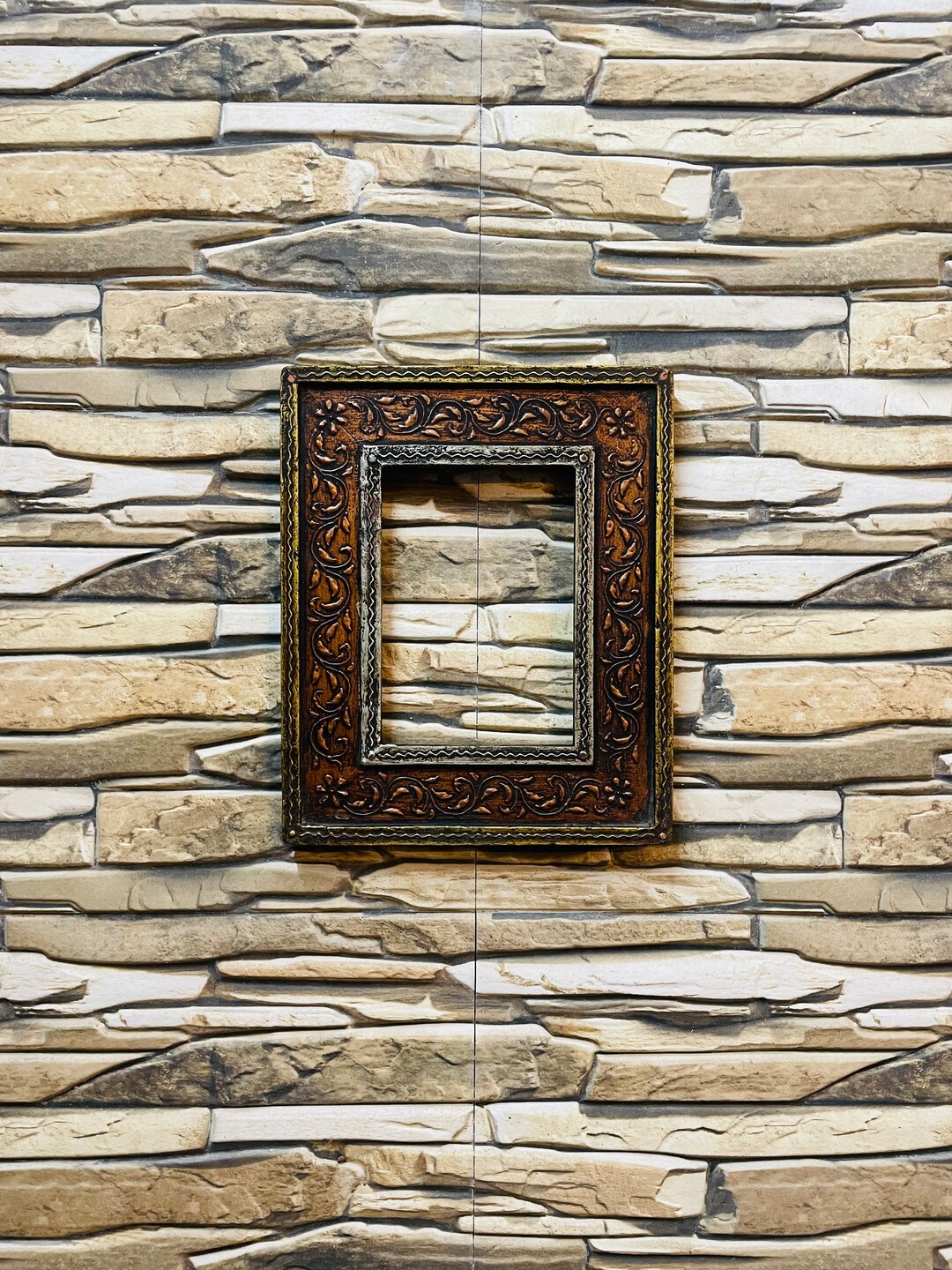 Antique Old Style Photo Frame Vintage Wood Hand Painted in Multi Color ...