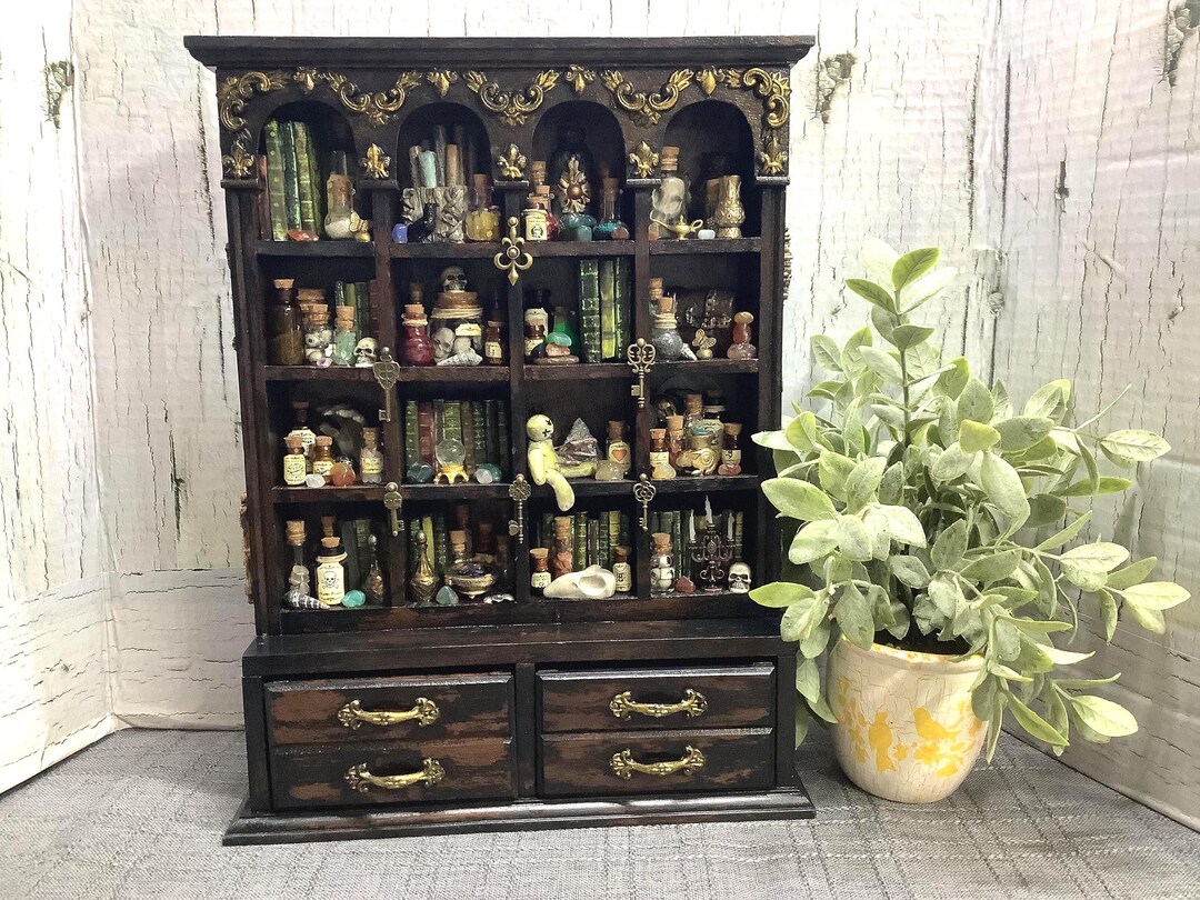 Witch's Miniature Cupboard – Handmade Potions & Spell Books - Etsy