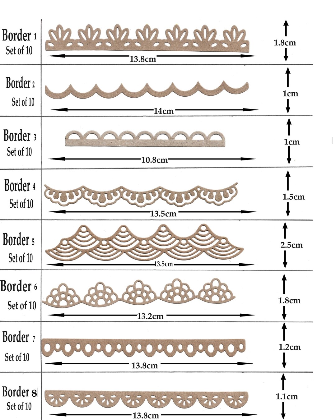 Die Cut Decorative Borders: Scrapbook Paper Edges - Etsy