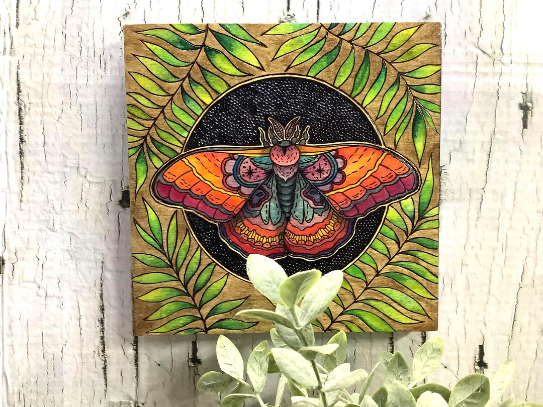 Rainbow Moth and Foliage Wall Hanging - by Cassie - Etsy