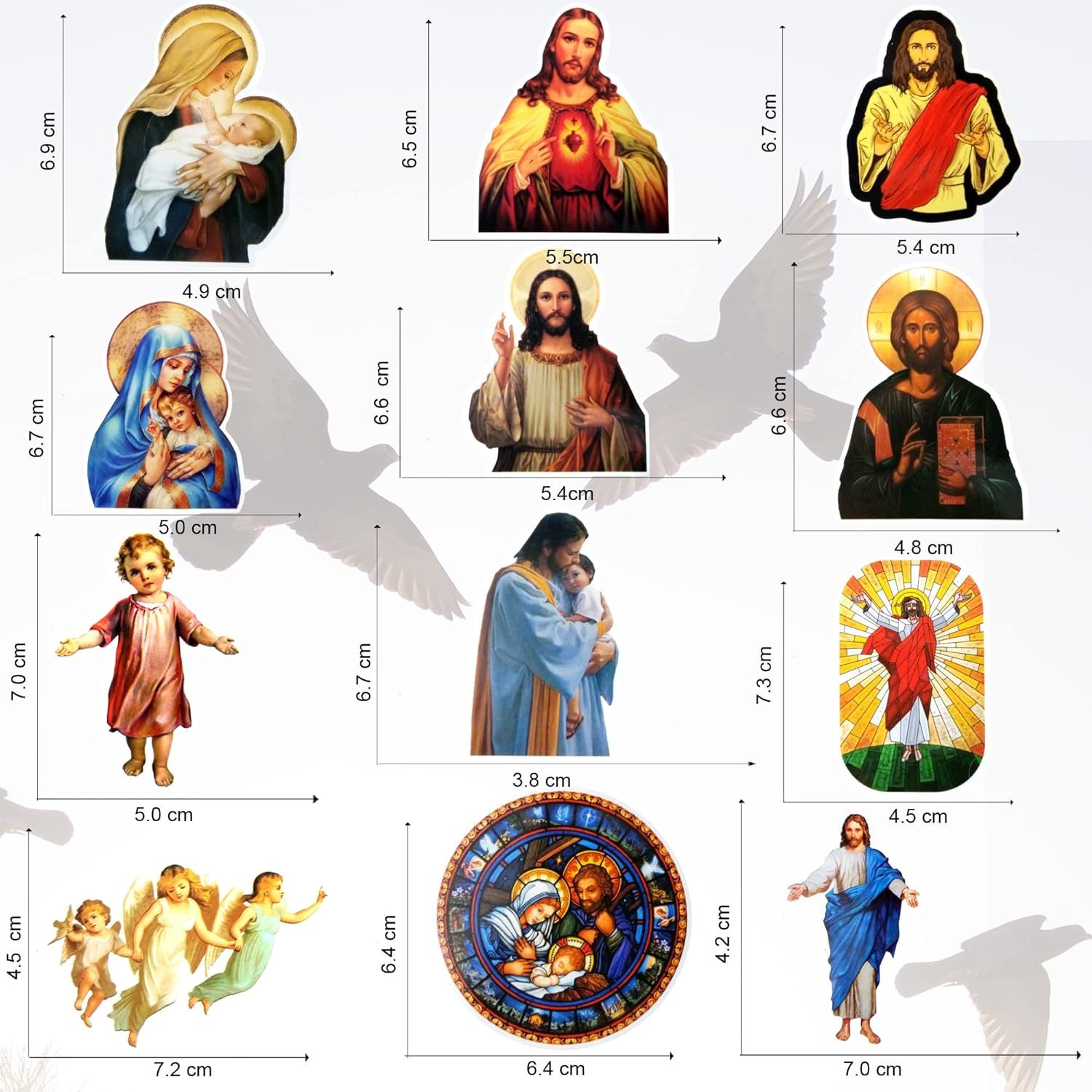 Jesus Stickers, 68 Stickers, Gesù, Jesus, Maria, Religion, Catholic ...