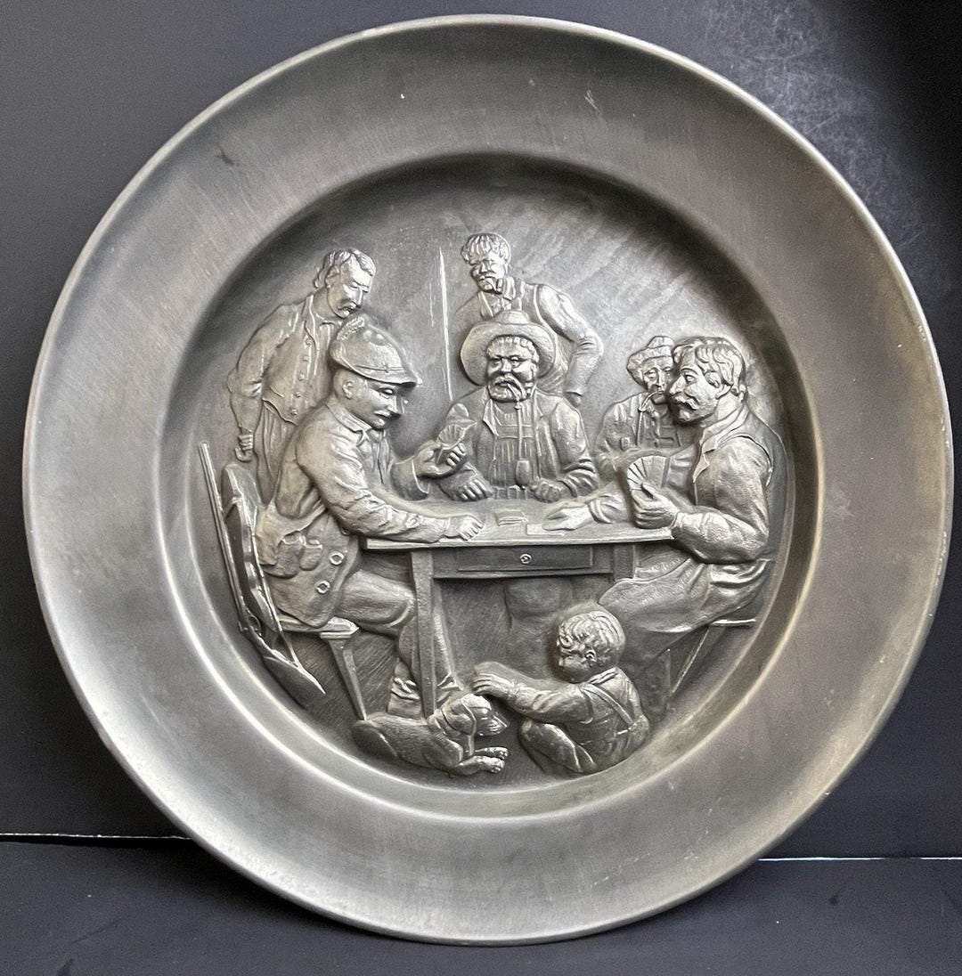VTG Rein Zinn Wall Plate 11.5” -gutezeichen Zinngerat RAL -made in ...