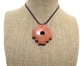 Shamanic Necklace Palo Santo Beads Chakana of Meteorite Stone - Etsy