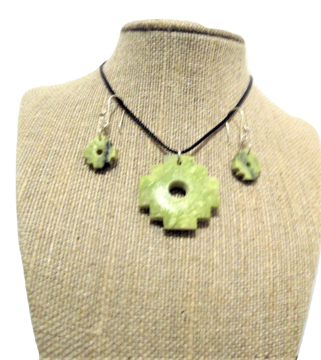 Juego de Collar y Aretes con Cruz Inca de Chakana de Piedra - Etsy España