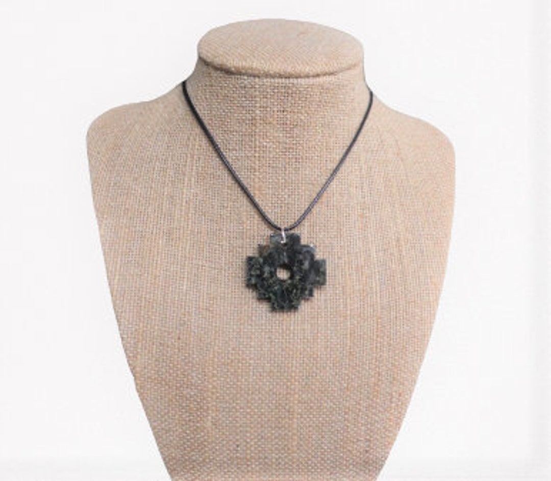 Dark Serpentine Semiprecious Stone Chakana Inca Cross Necklace From ...