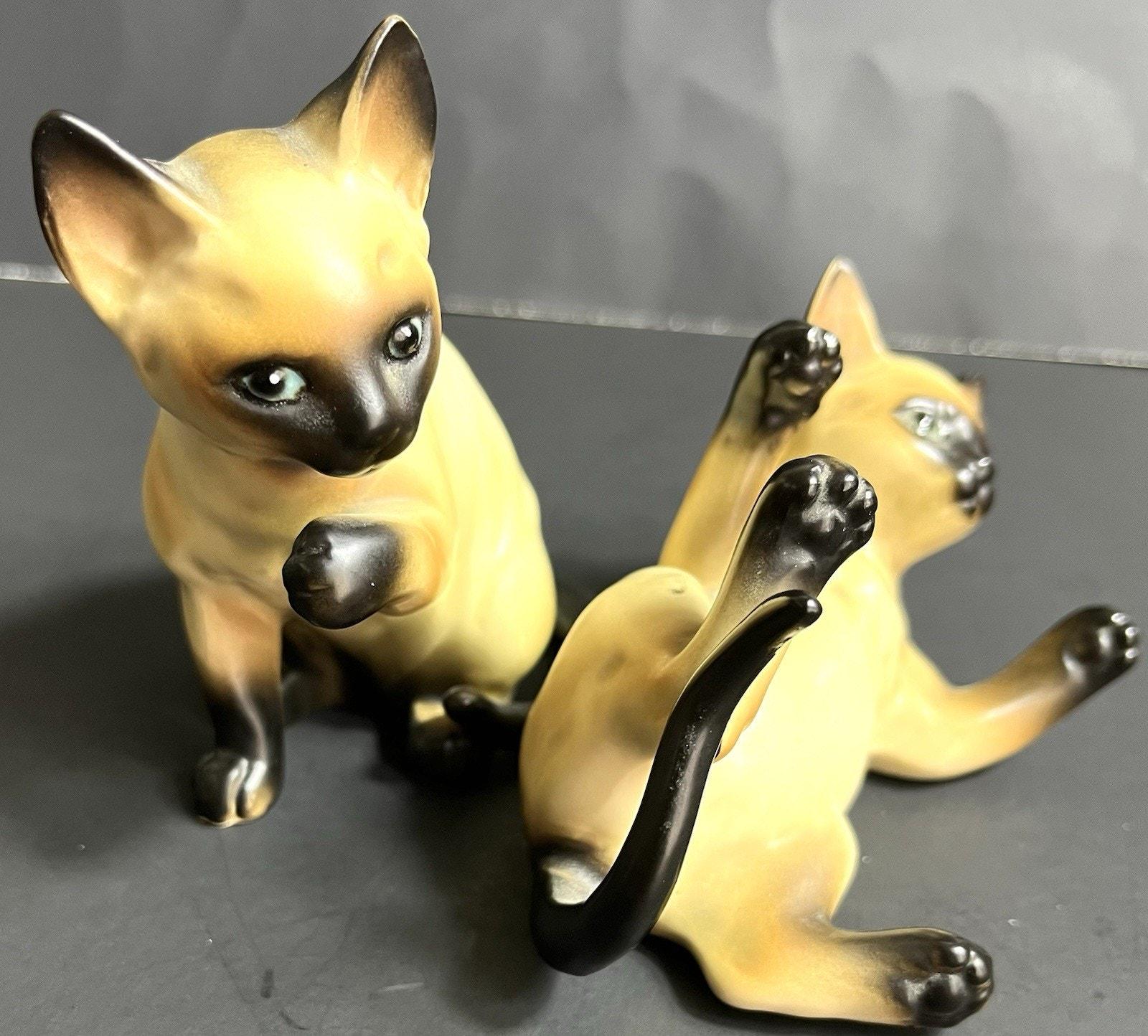 Vintage LEFTON Porcelain Siamese Cat Figures Pair H4039/4032 - Japan - Etsy