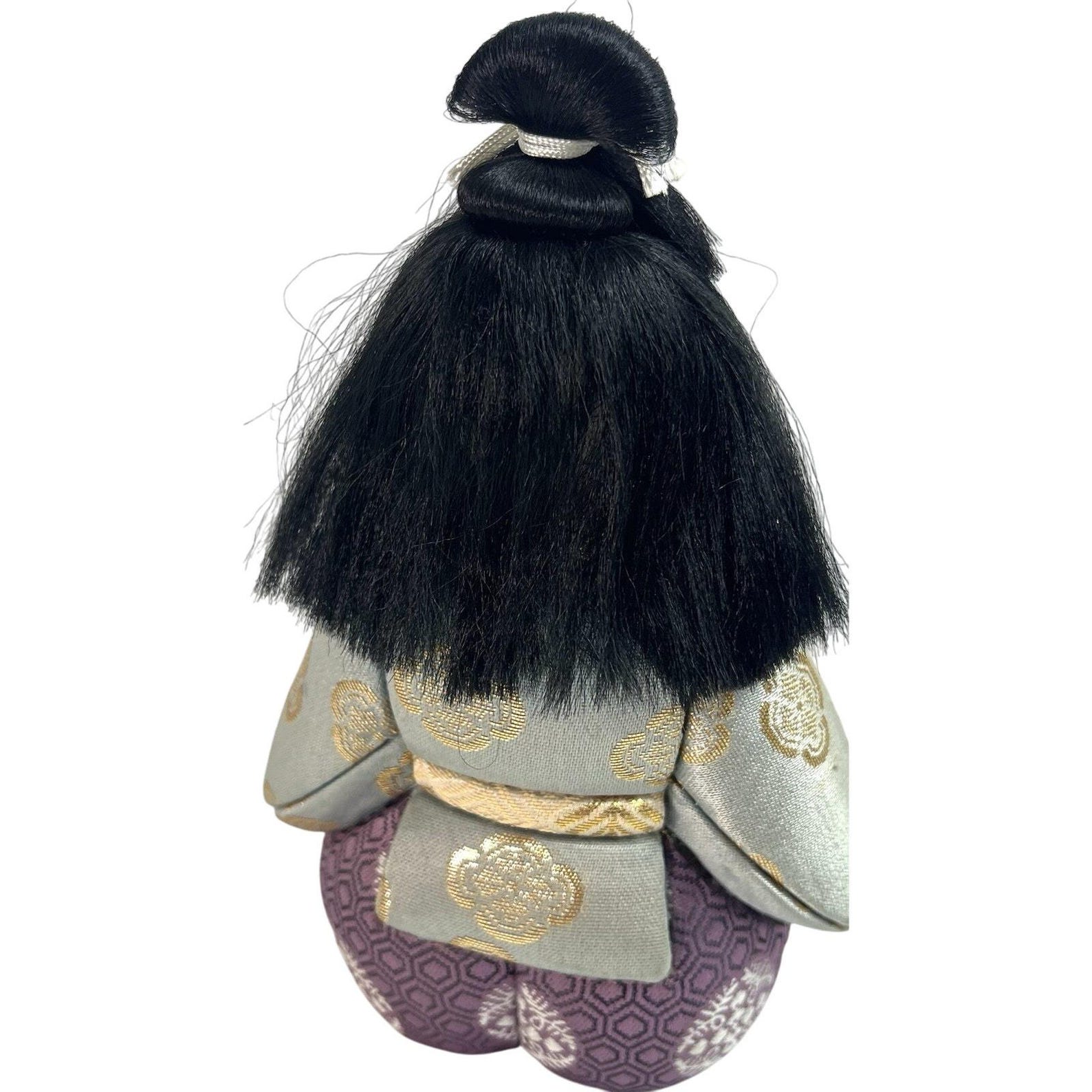 Vintage Japanese Kimekomi Doll Traditional Folk Art Young Girl Black ...