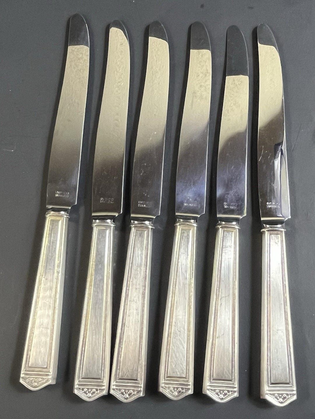 6 Pcs. Vtg Insico Stainless Steel Dinner Knives - Etsy