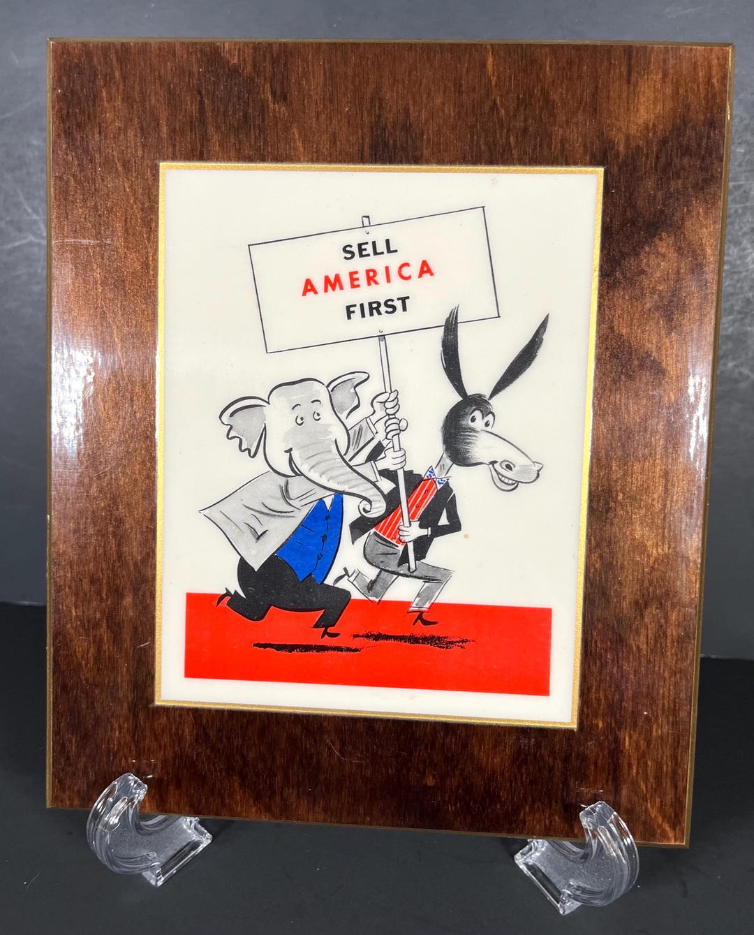Rare Vintage Old Plaque Sell America First by Perma - Etsy