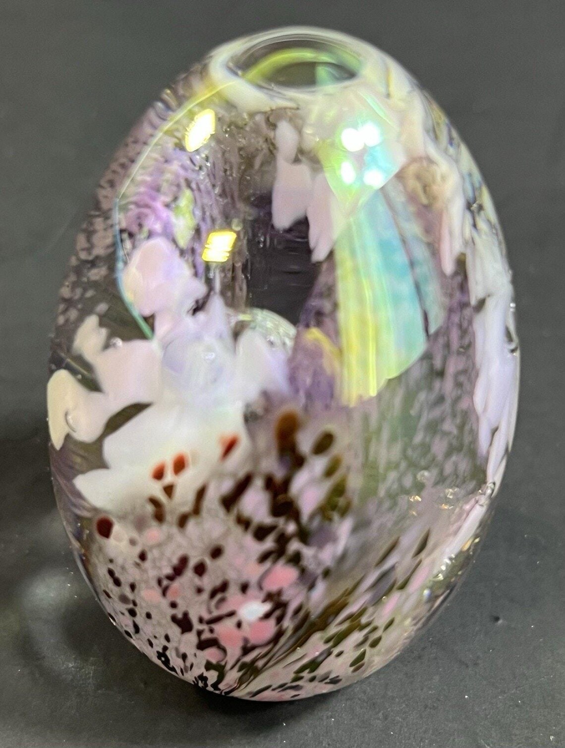 Vintage Iridescent Paperweight Egg Shape Glass 2 3/4” - Etsy