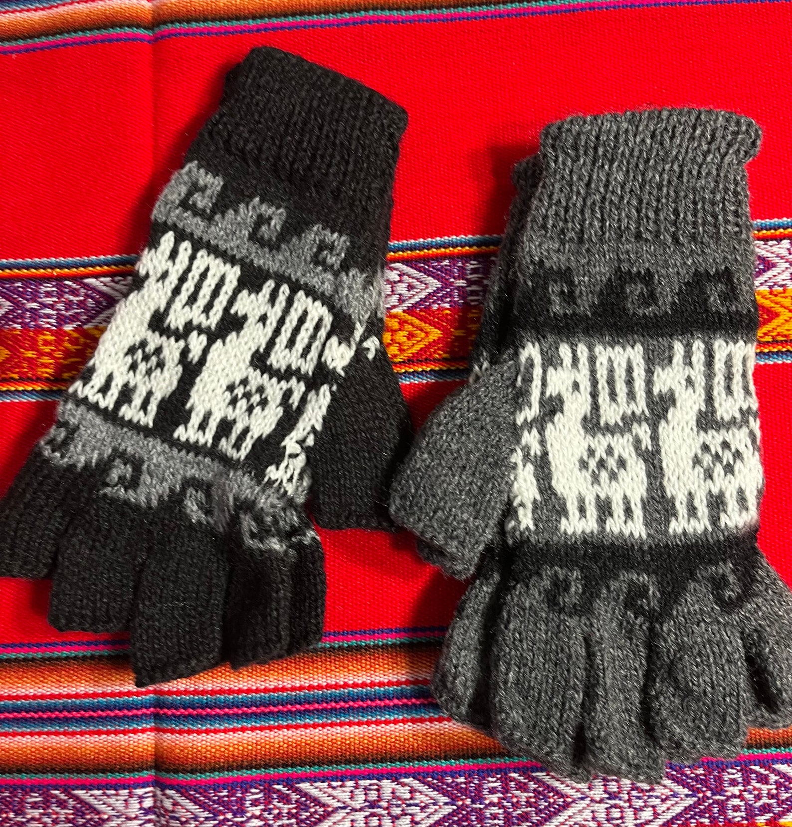 Two Pairs Alpaca Wool Fingerless From Peru Warm and Soft and Beautiful ...