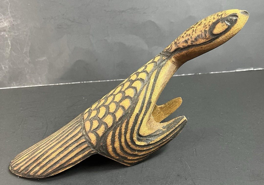 Hand Carved Pangolin Wood Figurine Folk Art Style 12” Inches. - Etsy