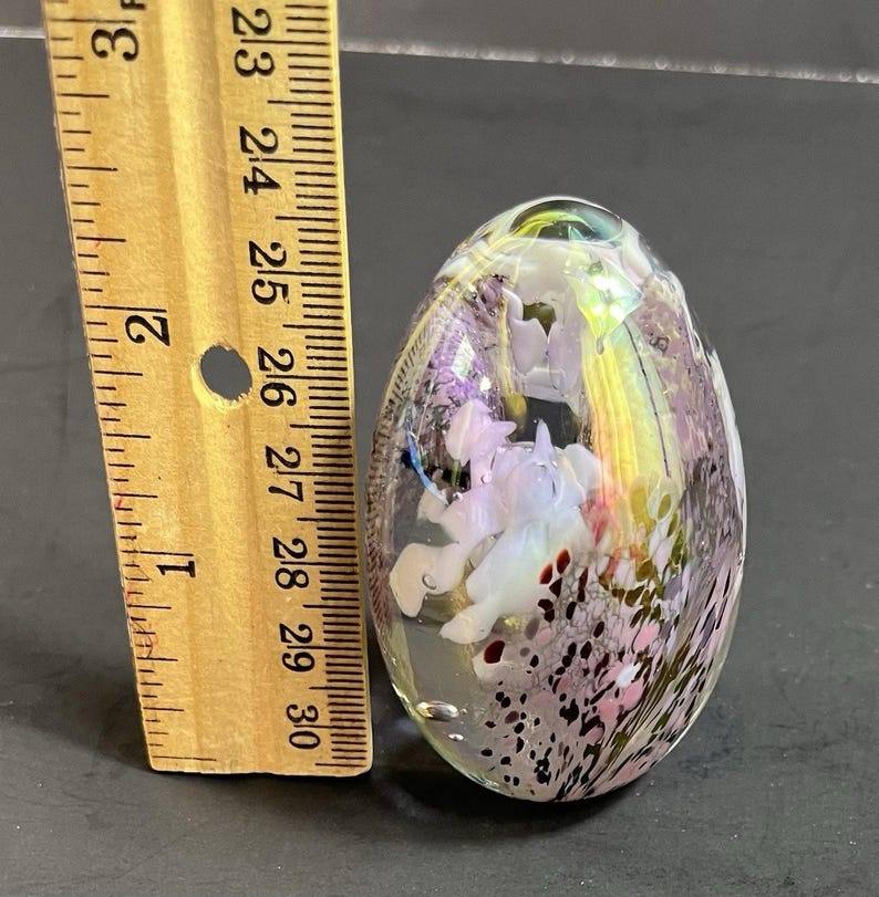 Vintage Iridescent Paperweight Egg Shape Glass 2 3/4” - Etsy