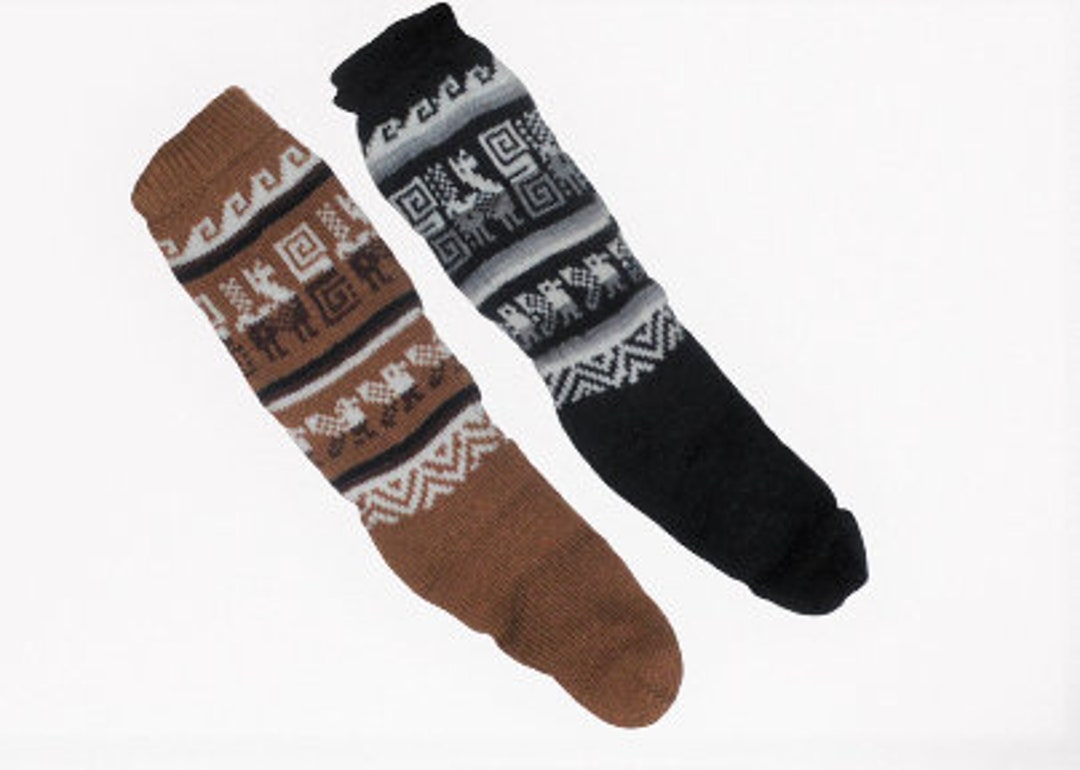 Two Pairs Peruvian Alpaca Socks -super Warm - Etsy