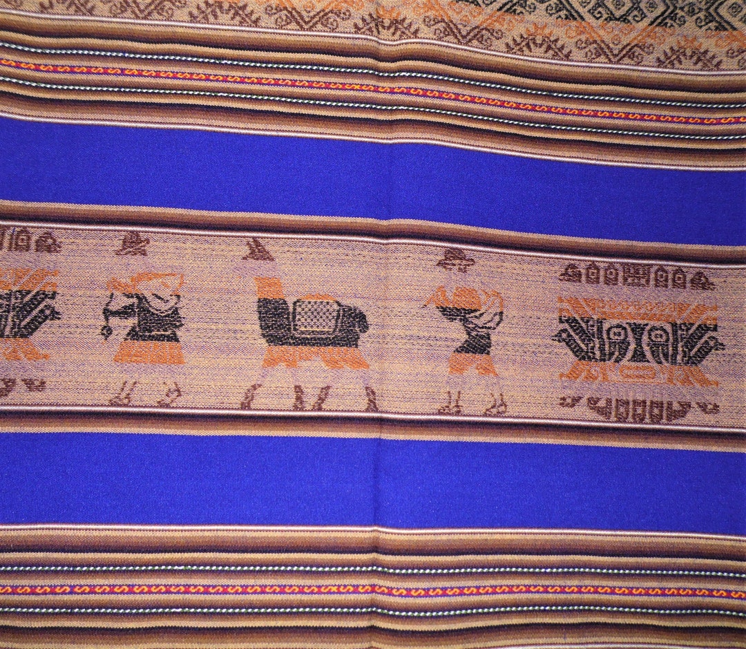 Dark Blue Tapestry Manta Llamas Designs From Peru - Etsy New Zealand