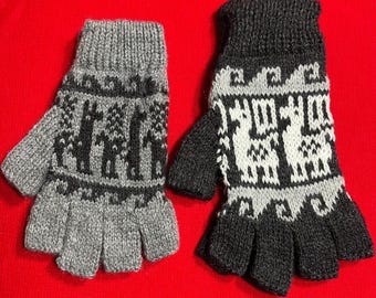 Two Pairs Alpaca Wool Fingerless From Peru Warm and Soft and Beautiful ...