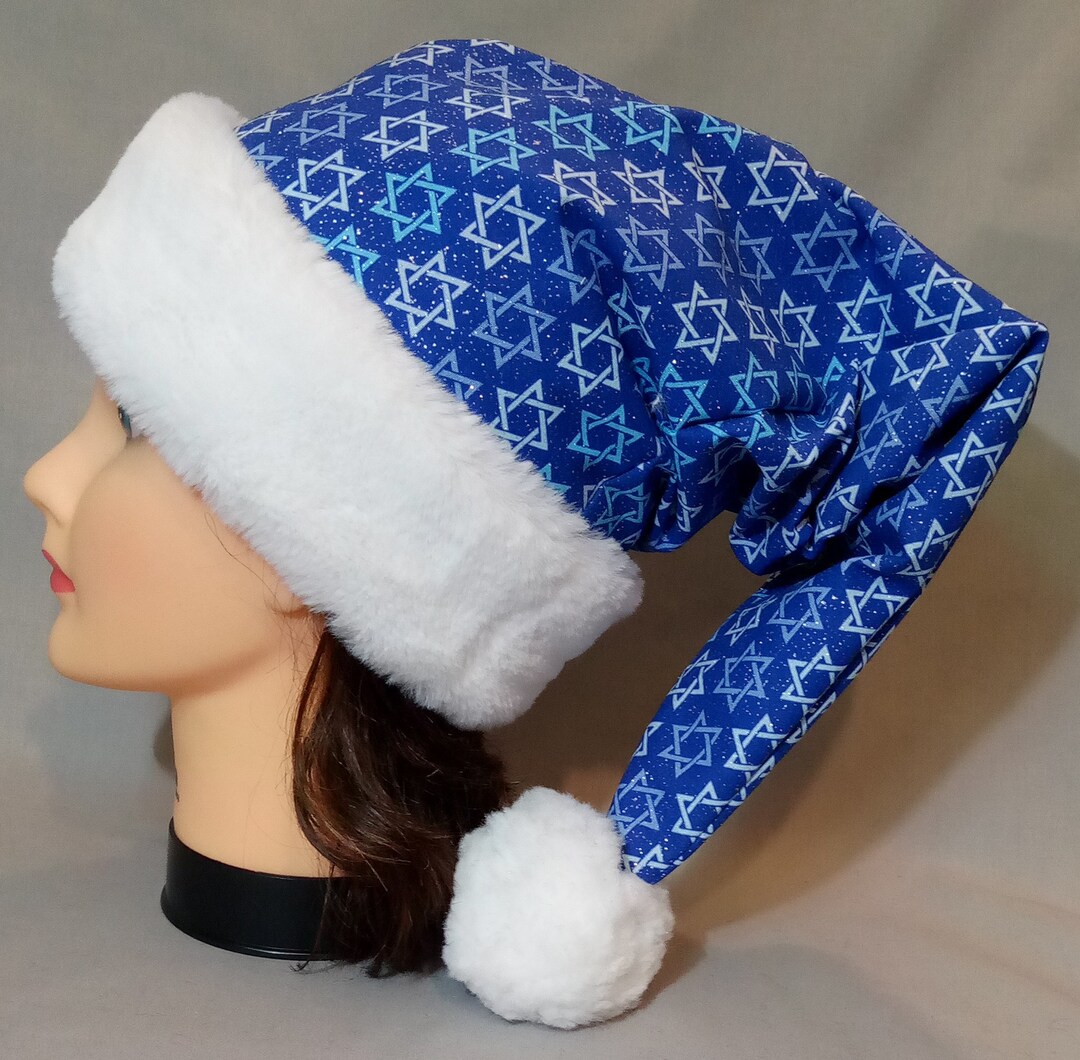 Hanukkah Star of David Glitter Christmas Santa Hat - Etsy