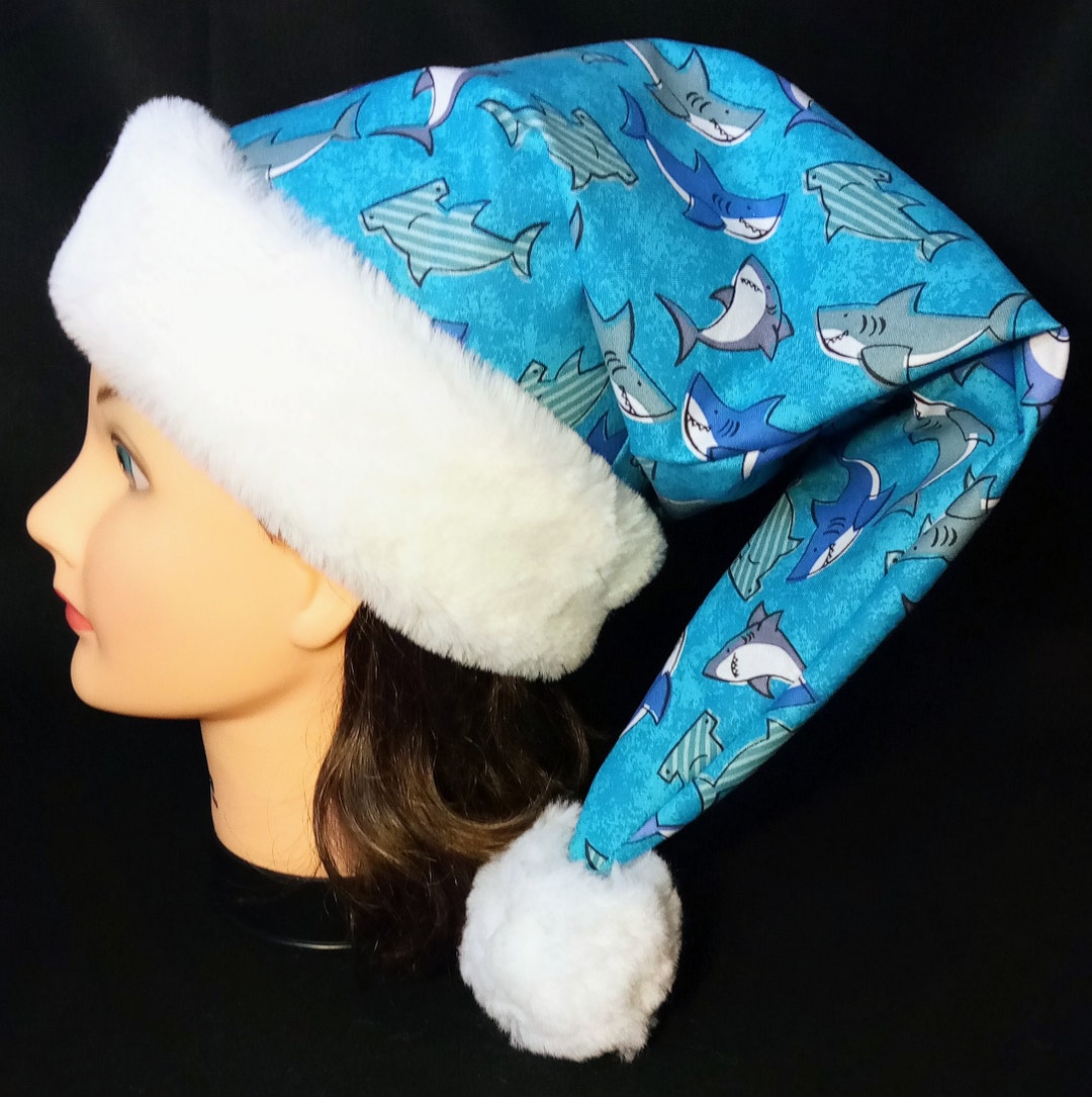 Cartoon Sharks Christmas Santa Hat - Etsy
