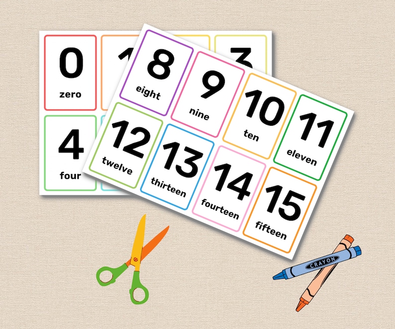 Numbers 1-20 Flashcards / Printable Flashcards / Numbers / Educational ...