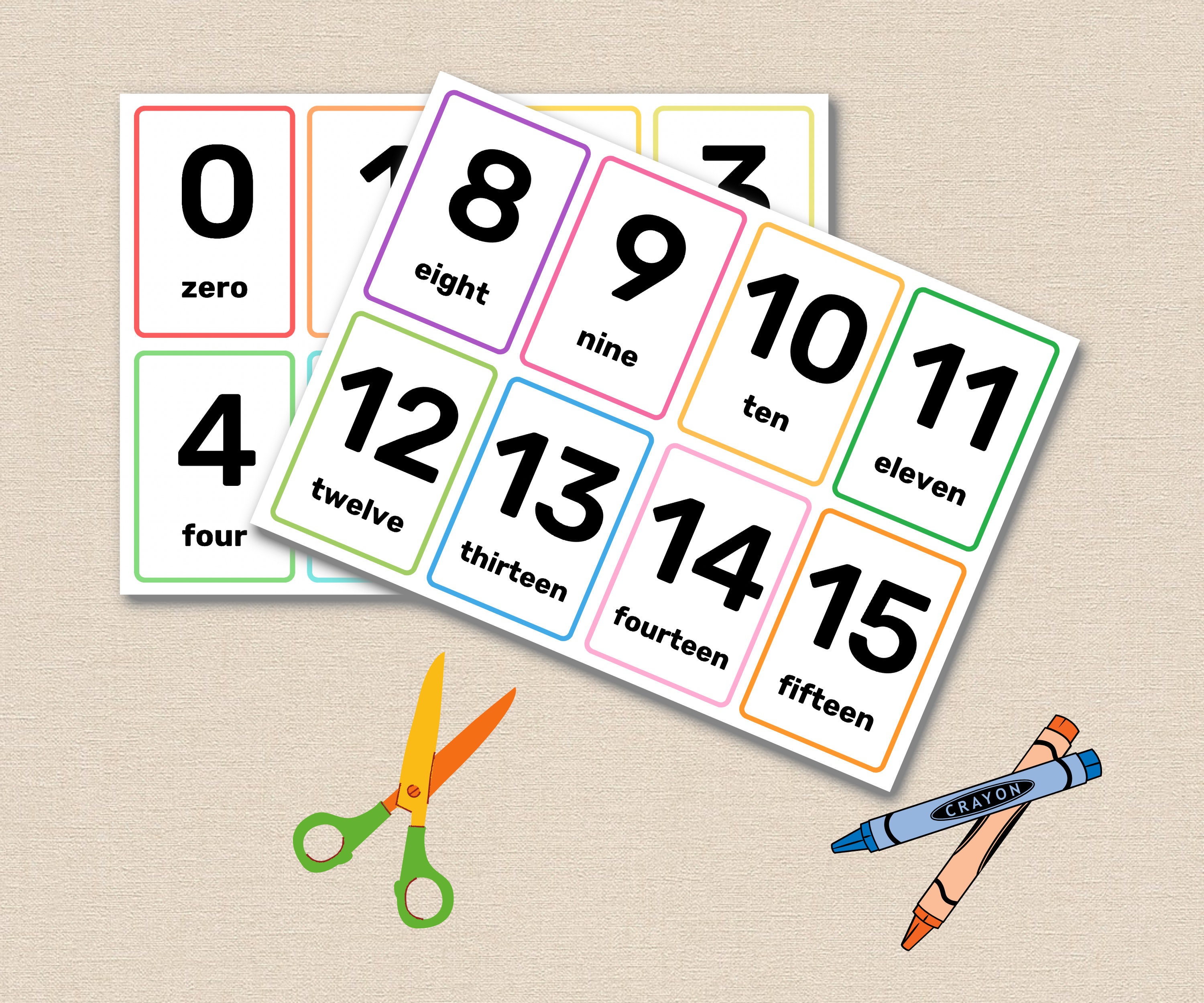 Numbers 1-20 Flashcards / Printable Flashcards / Numbers / Educational ...