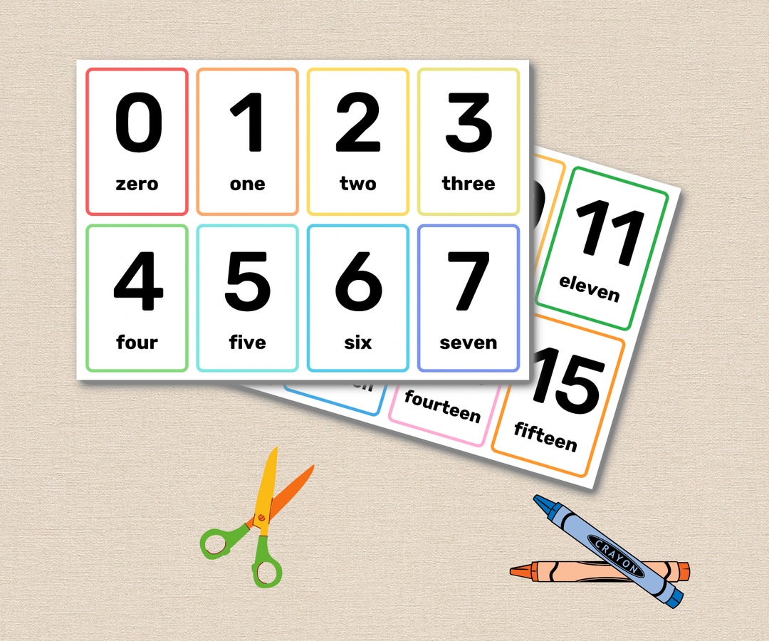 Numbers 1-20 Flashcards / Printable Flashcards / Numbers / Educational ...